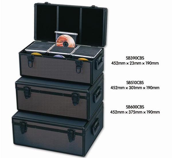 OEM Aluminium Frame Black 1000 DVD Storage Case with 2 Lockable Chrome ...